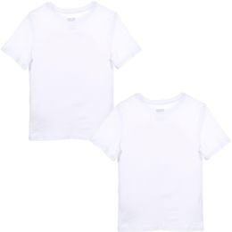 T-Shirt LEVI'S KIDS "2PK CREW NECK TEE", Jungen, Gr. M (140/146), weiß, Jersey, Obermaterial: 100% Baumwolle, Basic, Rundhals, Shirts, for BOYS
