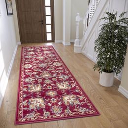 Teppich Hanse Home "Caracci", rot, B:80cm H:8mm L:240cm, Jute, Polyester, Polypropylen (PP), Teppiche, Läufer, Orientalisch, Kurzflor, Wohnzimmer, Schlafzimmer, Esszimmer