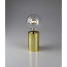 LED Dekoobjekt AM Design "Glühbirne mit Home Schriftzug", gold, H:22,5cm L:9,5cm, Leuchten