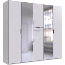 Drehtürenschrank wimex "Moldau Kleiderschrank mit Spiegel Schlafzimmerschrank Bestseller", weiß, B:225cm H:208cm T:58cm, Spanplatte, Schränke