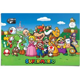 Poster Reinders "Poster Super Mario", bunt (farbe bild(er): mehrfarbig), B:91,5cm H:61cm, Papier, Bilder, Poster
