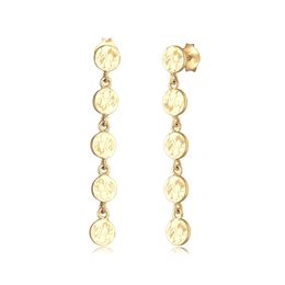 Paar Ohrh&auml;nger Elli "H&auml;nger Pl&auml;ttchen Antik 925 Silber", gold, Ohrringe, Damen, onesize, ohne Stein, Silber 925 (Sterlingsilber)
