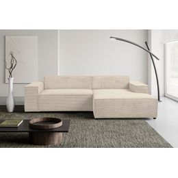 Ecksofa WERK2, B:268cm H:70cm T:163cmnatur, 90% Polyester, 10% Nylon, Wohnzimmer, Sofas, "Trento, elegant & zeitlos, Breite 268cm, pflegeleichte