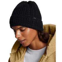 Strickmütze Under Armour "W Halftime Cable Knit Beanie", Damen, schwarz, Obermaterial: 97% Polyacryl, 2% Polyester, 1% Elasthan, Mützen