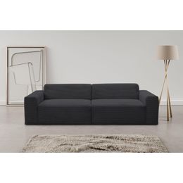 Sofa WERK2 "Zeus 3-Sitzer, Big-Sofa, Breite 256cm, Tiefe 105cm, modern & bequem", grau (anthrazit), B:256cm H:70cm T:105cm, 90% Polyester, 10% Nylon, Sofas, 2-Sitzer-Sofa, Curvy Trend 3-Sitzer mit urbaner Optik