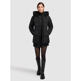 Steppjacke Khujo "MATLA", Damen, Gr. M, schwarz, 100% Polyester, unifarben, eingesetzt elastischer Bund mit Windstopper, Jacken Steppjacke