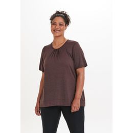 Funktionsshirt Q BY ENDURANCE "BREE MELANGE", Herren, Gr. 44, braun (dunkelbraun), 92% Polyester, 8% Elasthan, meliert, normal, Rundhals, Shirts Funktionsshirt, mit QUICK DRY-Technologie