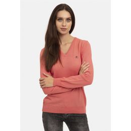 Strickpullover SIR RAYMOND TAILOR "Verty", Damen, Gr. L, rot (rosa), 100% Polyacryl, unifarben, normal, V-Ausschnitt, Pullover Strickpullover, mit klassischem V-Ausschnitt