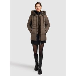 Steppjacke Khujo "MATLA", Damen, Gr. L, dull gr&uuml;n, 100% Polyester, unifarben, eingesetzt elastischer Bund mit Windstopper, Jacken Steppjacke