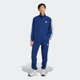 Trainingsanzug adidas Sportswear "M 3S WV TT TS", Herren, Gr. S, blau (dunkelblau), Obermaterial: 100% Polyester, Sportanzüge, drei Streifen Woven Tracksuit