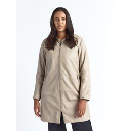 Langjacke Maze "42023104", Damen, Gr. 56, beige (sand), Obermaterial: 100% Lammleder; Innenfutter: 100% Polyester; &Auml;rmelfutter: 100% Polyester, Jacken Langjacke