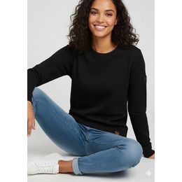 Sweatshirt Kangaroos, Damen, Gr. 32/34, schwarz, angeraute Sweatware, Obermaterial: 80% Baumwolle, 20% Polyester, unifarben, figurbetont h&uuml;ftlang, Rundhals, Rippb&uuml;ndchen, Sweatshirts Sweatshirt, Langarm, figurbetonter Schnitt, unifarben, Rundhalsausschnitt