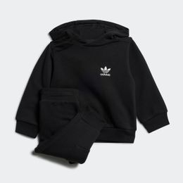 Trainingsanzug adidas originals "HOODIE SET", Mädchen, Gr. 86, schwarz, Obermaterial: 70% Baumwolle, 30% Polyester, Sportanzüge Trainingsanzug