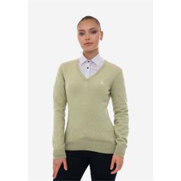 Strickpullover SIR RAYMOND TAILOR "Verty", Damen, Gr. L, gr&uuml;n, 100% Polyacryl, unifarben, normal, V-Ausschnitt, Pullover Strickpullover, mit klassischem V-Ausschnitt