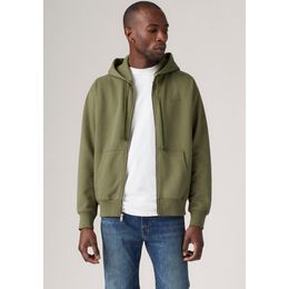 Levi's Kapuzensweatjacke LEVI'S, Herren, Gr. S, grün (moss olive garment d), Sweatware, Obermaterial: 88% Baumwolle, 12% Polyester, unifarben, bequem hüftbedeckend, Rundhals, Bündchen, Sweatjacken, mit Logo-Stickerei