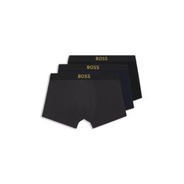 BOSS Herren Trunk "3P Gold Logo", Gr. XLopen miscellaneous 990, Jersey, Obermaterial: 95% Baumwolle, 5% Elasthan, gemustert, Unterhosen, Neuheit,