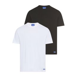 T-Shirt HUGO BLUE "BLUE Naolo", Herren, Gr. L, bunt (open miscellaneous960), Single Jersey, Obermaterial: 96% Baumwolle, 4% Elasthan, regular fit hüftlang, Rundhals, Shirts T-Shirt, mit Markenlabel am Saum