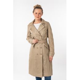 Ledermantel Mauritius "GWTaruh OT", Damen, Gr. 3XL, beige, Obermaterial: 100% Schafsleder. Futter: 100% Baumwolle. Ärmelfutter: 100% Polyester, unifarben, regular fit, Mäntel, femininer Leder-Trenchcoat mit Bindegürtel