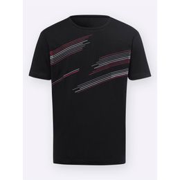 Rundhalsshirt CLASSIC "Freizeitshirt", Herren, Gr. 44/46, schwarz, 100% Baumwolle, unifarben, Rundhals, Shirts Rundhalsshirt