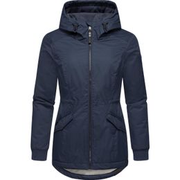 Winterjacke Ragwear "Dowey Warm", Damen, Gr. 4XL (48), blau (navy), Obermaterial: 100% Polyester, Innenfutter: 100% Polyester, Wattierung: 100% Polyester, Basic, figurumspielend Po-bedeckend, hoch geschlossener Ausschnitt, eng Rippbündchen, Jacken, Wasserdichte weiche Damen Jacke für den Winter, Topseller