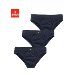 H.I.S. Slip H.I.S, Herren, Gr. XS, 3 Stk., blau (marine), Jersey, Obermaterial: 95% Baumwolle, 5% Elasthan, unifarben, körpernah, Unterhosen, mit H.I.S Logo vorn