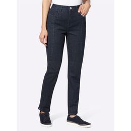 Bequeme Jeans, Damen, Gr. 54, Normalgrößen, blau (dunkelblau), 99% Baumwolle, 1% Elasthan, unifarben, lang, Jeans