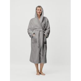 Unisex-Bademantel "Lovina, ideal f&uuml;r Sauna & Spa, Hotelbademantel, Morgenmantel" Gr. XL, grau, L:125cm, Microfaser, LeGer Home by Lena Gercke, Hausm&auml;ntel, kuschelig weicher Fleece, pl&uuml;sch, f&uuml;r Damen und Herren, XS-3XL