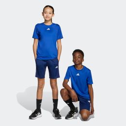 Trainingsanzug adidas Sportswear "J TR-ES 3S SET", Jungen, Gr. 128, wei&szlig; (royal blau, wei&szlig;), Obermaterial: 100% Polyester, Sportanz&uuml;ge Trainingsanzug