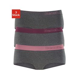 Panty Bench., Damen, Gr. 32/34, bunt (anthrazit, meliert, rosa), Obermaterial: 90% Baumwolle, 10% Elasthan (LYCRA), unifarben, körpernah, Unterhosen Panty, aus elastischer Baumwoll-Qualität
