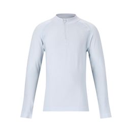 Langarmshirt Endurance "Halen Jr.", Jungen, Gr. 128/140, grau (hellgrau), 85% Polyester, 15% Elasthan, unifarben, normal, hoch geschlossener Ausschnitt, Shirts Langarmshirt, aus atmungsaktivem 4-Wege-Funktionsstretch
