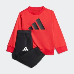 Trainingsanzug adidas Sportswear "I BL FT JOG 240", Mädchen, Gr. 62, rot (pure ruby, schwarz), Obermaterial: 70% Baumwolle, 30% Polyester, Sportanzüge