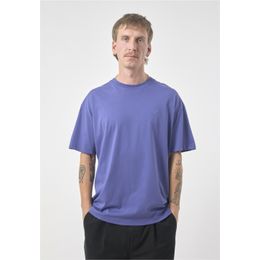 T-Shirt Cleptomanicx "Ligull Oversize", Herren, Gr. L, blau, 100% Baumwolle, bestickt, normal, Rundhals, Shirts T-Shirt, in lockerem Schnitt