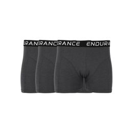 Boxershorts Endurance "Burke", Herren, Gr. 3XL, 1 Stk., grau (dunkelgrau, meliert), 95% Baumwolle, 5% Elasthan, mehrfarbig, Unterhosen, im praktischen 3er Pack