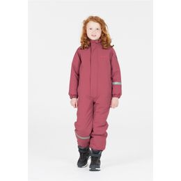 Schneeoverall ZIGZAG "Vally", Jungen, Gr. 140, EURO-Größen, rosa (rosa, rosa), 100% Polyester, lang, Overalls, mit wasser- und winddichter TPU-Membran