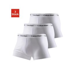 Trunk "Low Rise Trunk 3 PACK", Herren, Gr. L (7), 3 Stk., weiß, Obermaterial: 95% Baumwolle, 5% Elasthan, Calvin Klein Underwear, Unterhosen, mit weißem Webbund