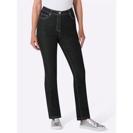 5-Pocket-Jeans Classic Basics, Damen, Gr. 19, Kurzgrößen, schwarz (schwarz, denim), 81% Baumwolle, 17% Polyester, 2% Elasthan, unifarben, lang, Jeans