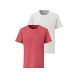 T-Shirt AUTHENTIC LE JOGGER, Herren, Gr. L (52/54), rot (koralle, weiß), Jersey, Obermaterial: 100% Baumwolle, unifarben, Basic, regular fit, Rundhals, abgesteppte Kante, Shirts, Freizeitshirt aus 100% Baumwolle