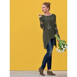 Rundhalsshirt Heine "Shirt", Damen, Gr. 38, gr&uuml;n, 95% Viskose, 5% Elasthan, unifarben, Rundhals, Shirts Rundhalsshirt