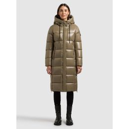 Steppmantel Khujo "WILLA", Damen, Gr. L, cane braun, 100% Nylon, unifarben, eingesetzt elastischer Bund mit Windstopper, M&auml;ntel Steppmantel