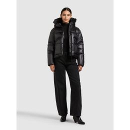 Steppjacke Khujo "LUNA", Damen, Gr. XL, schwarz, 100% Nylon, unifarben, eingesetzt elastischer Bund mit Windstopper, Jacken Steppjacke