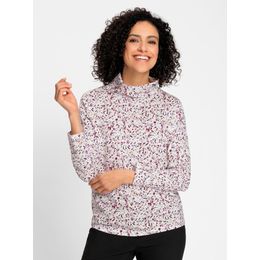 Rollkragenshirt Inspirationen "Druck-Shirt", Damen, Gr. 36, lila (ecru, mauve, bedruckt), 50% Baumwolle, 50% Modal, bedruckt, geblümt, gemustert, mehrfarbig, Shirts