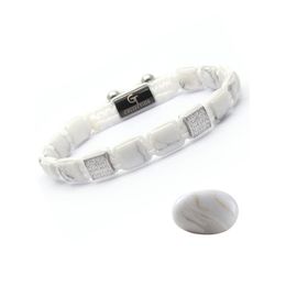 GT Collection Armband 'Flat-Bead' Herren Gr&ouml;&szlig;e 20 cm wei&szlig;