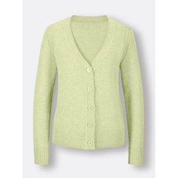 CREATION L PREMIUM Wit Damen Strickjacke mit Logo-Kn&ouml;pfen, pistazie-meliert, Gr&ouml;&szlig;e 36