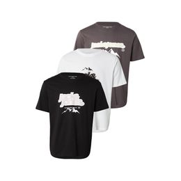 Jack & Jones Jack & Jones T-Shirt 'JCOFLARE' Herren Gr&ouml;&szlig;e XXL dunkelgrau / schwarz / wei&szlig;