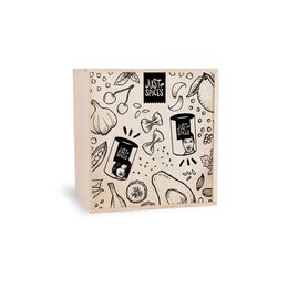 Just Spices Kleine Holzbox: 4 Gewürze - Gewürzmischungen | 100% natürliche Zutaten | Gewürzsets | Geschenkideen