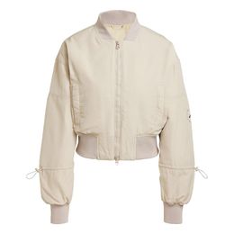 adidas by Stella McCartney Sportjacke 'TrueNature Woven Bomber Cropped' Damen Größe M/L beige / schwarz