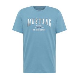 Mustang T-Shirt Herren Gr&ouml;&szlig;e XL hellblau / wei&szlig;