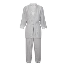 Goldenbay Sleepwear-Set ' Gown, Camisole & Pants Emili ' Damen Gr&ouml;&szlig;e L grau Winterkleid