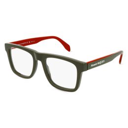 Alexander McQueen AM0357O Brille Unisex | Fassung: Vollrand, Quadratisch, Gr&uuml;n