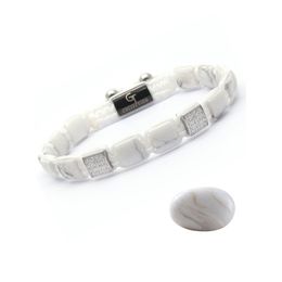 Gt Collection Armband 'Flat-Bead' Herren Gr&ouml;&szlig;e 20 cm wei&szlig;